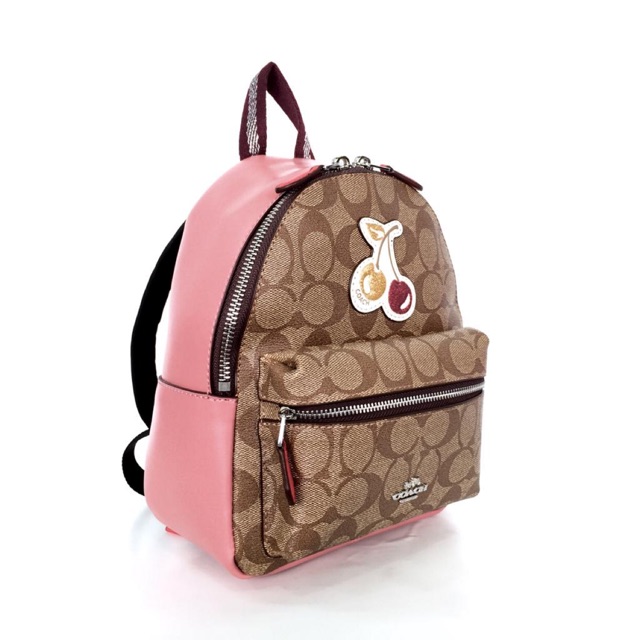 Jual Coach Mini Charlie Backpack With Cherry Patches | Shopee Indonesia