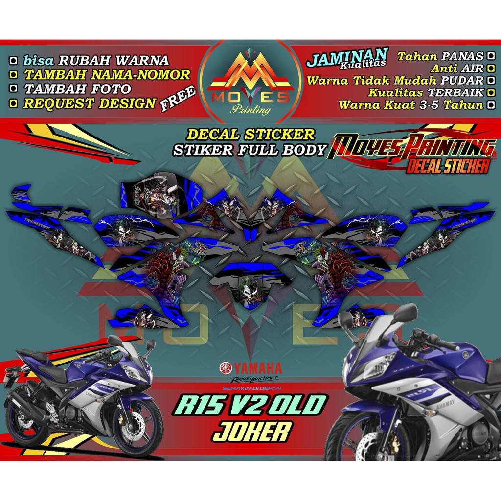 Jual decal r15 v2 sticker motor r15 v2 custom stiker yamaha r15 v2 full ...