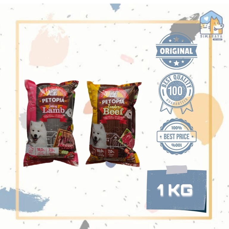 Jual PETOPIA DOG DRY FOOD 1 KG // MAKANAN KERING ANJING | Shopee Indonesia