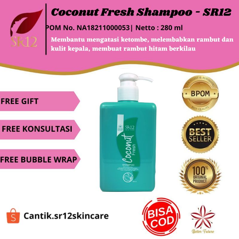 Jual COCONUT FRESH SHAMPOO SR12 SHAMPOO ANTI KETOMBE DAN GATAL 200ml ...