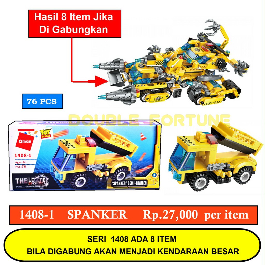 Jual 1408-1 QMAN MOBILAN THE LEGEND OF CHARIOT 8 IN 1 MAINAN ANAK BRICK LEGO BALOK SUSUN ...