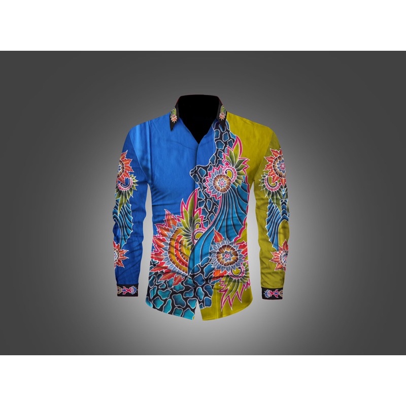 Jual Batik Tulis Indonesia Warna Biru Kuning Kombinasi Motif Khas ...