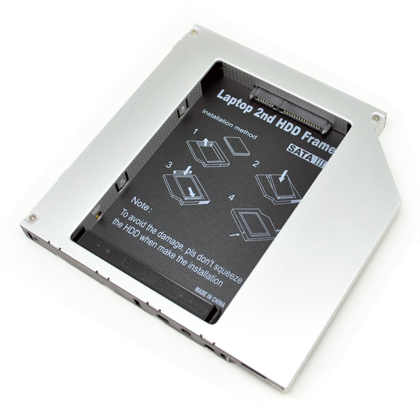 Jual Universal 2nd Hard Disk Drive Caddy For Laptop 12.7mm Tebal SATA ...