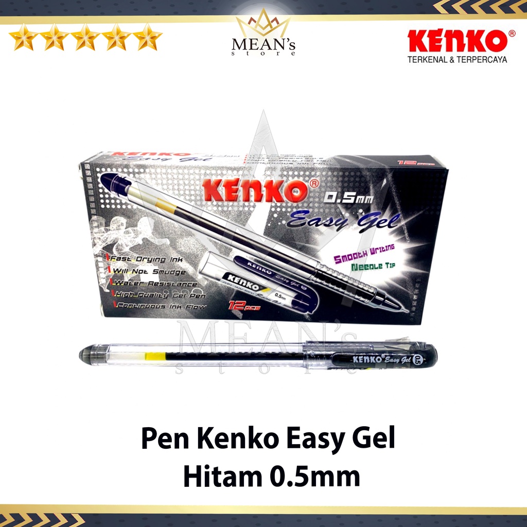 Jual Pen Kenko Easy Gel 0.5mm / Pulpen Gel Kenko / Easy Gel Hitam, Biru | Shopee Indonesia