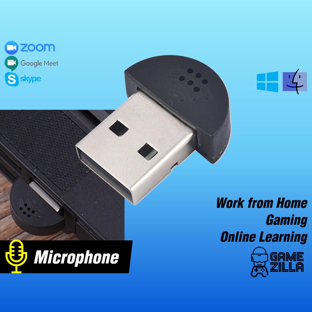 Jual USB Mic Mini Microphone PC Mikrofon Laptop Microfon Komputer Mik ...