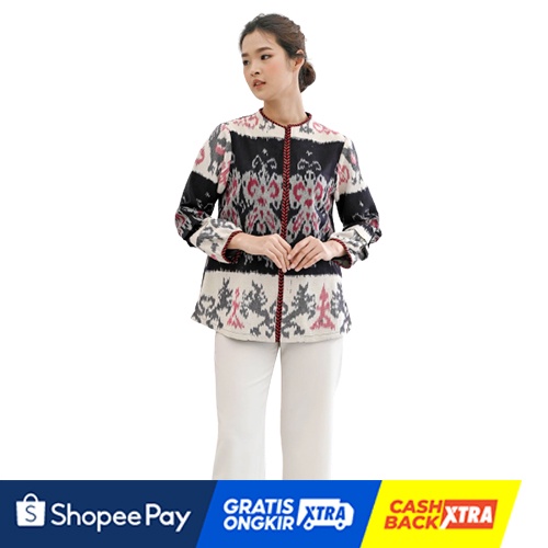 Jual (FLASH SALE) Atasan Blouse Batik Kerja Wanita Tenun Etnik Cantik ...