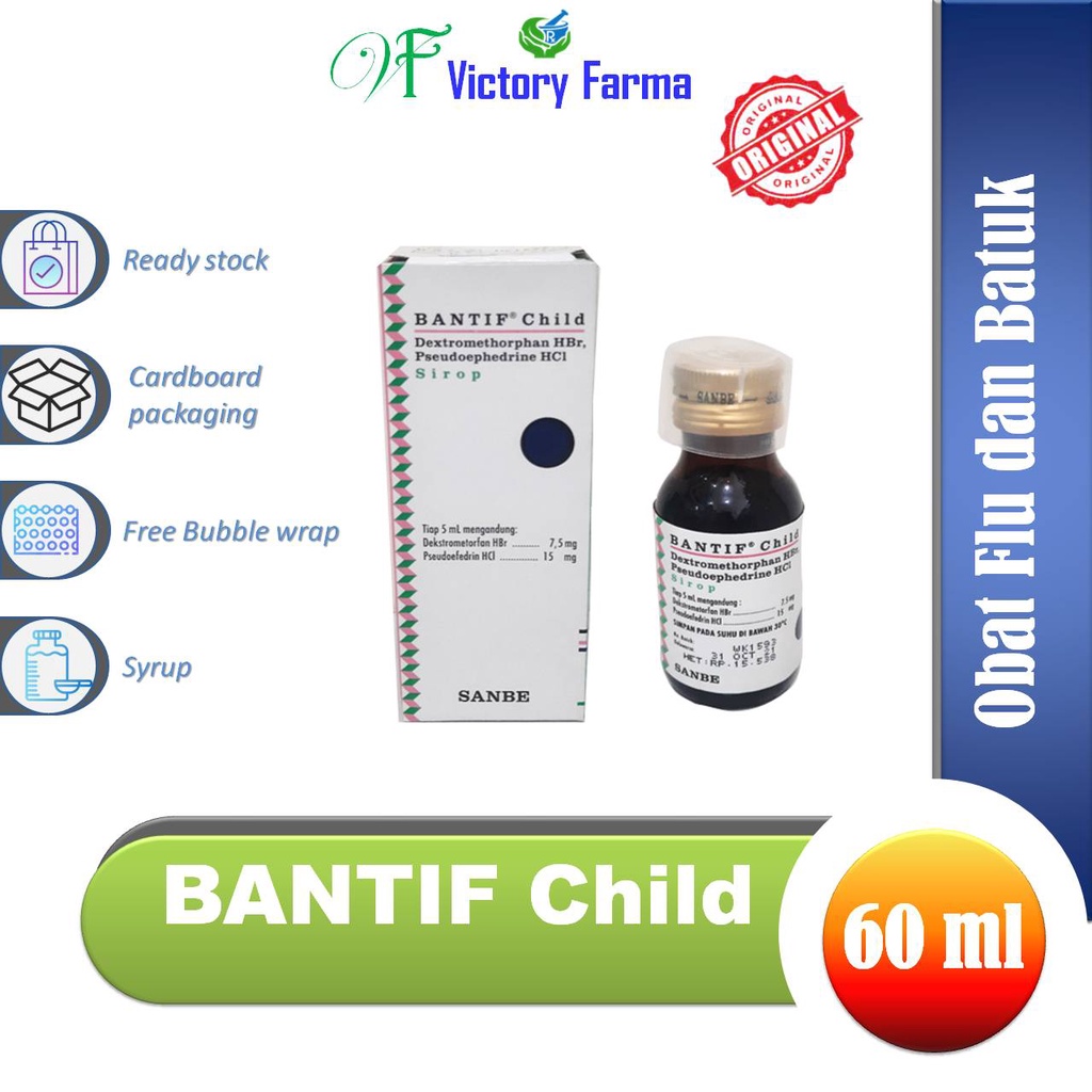 Jual Bantif Child Sirup 60 ml/ obat pilek Flu dan batuk | Shopee Indonesia