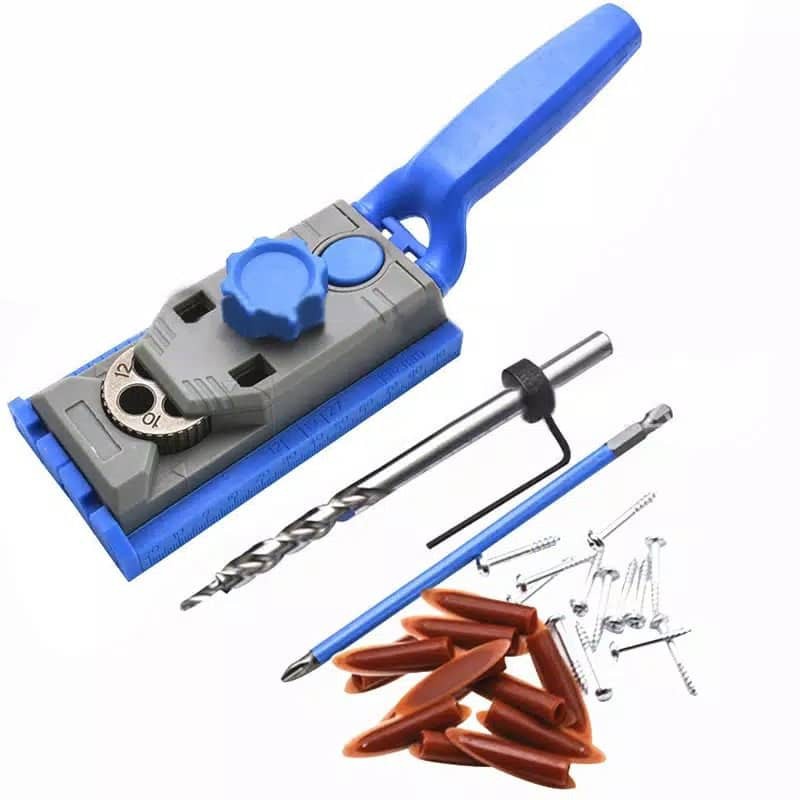Jual Pocket Hole Jig Set 2 In 1 Doweling Pocket Hole Jig SET 2in1 Mata ...