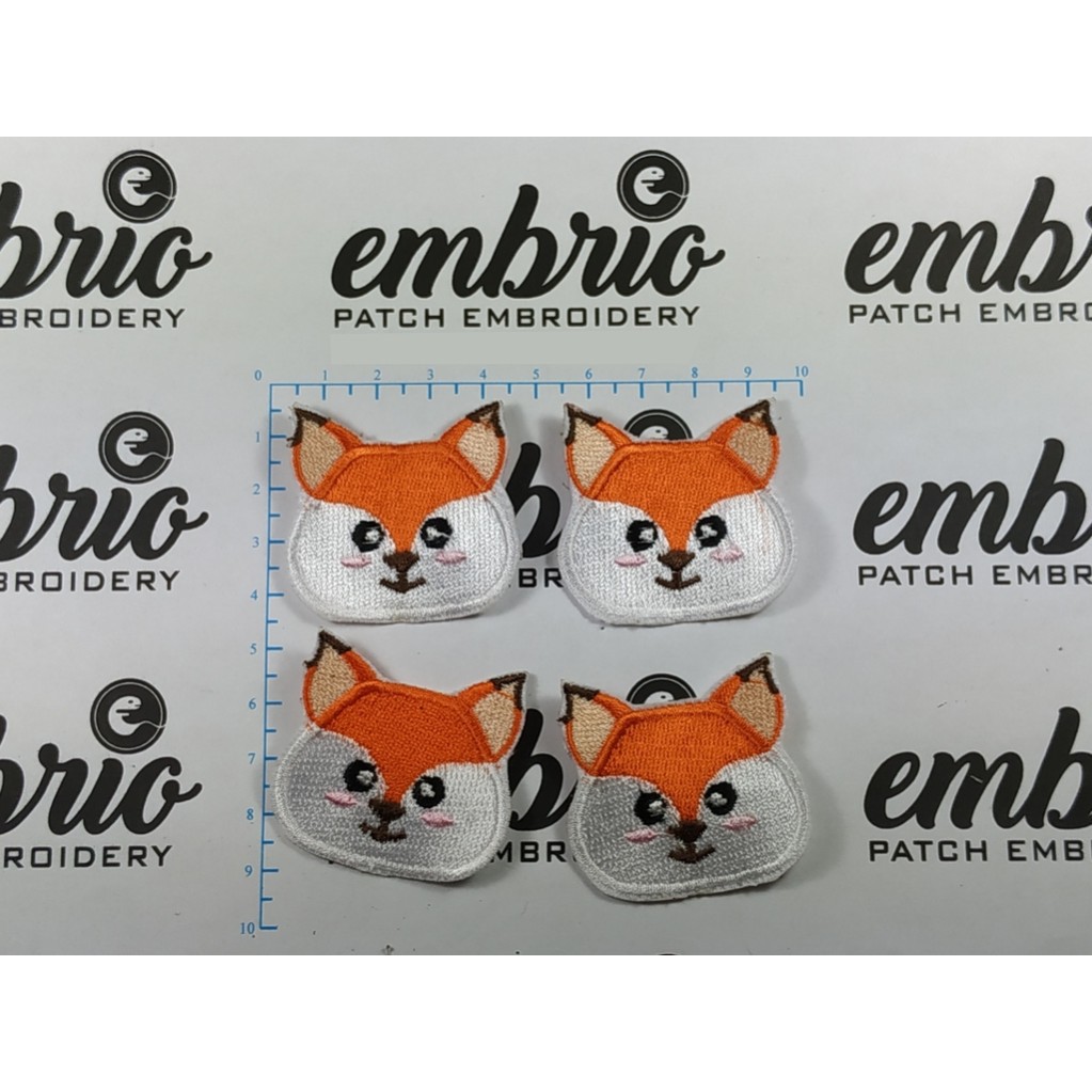 Jual PATCH RUBAH FOX ANIMALS HEAD-11 4x4 PATCH EMBROIDERY EMBLEM BORDIR IRON ON HOT MELT HOT ...