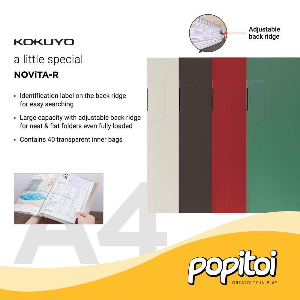 Jual KOKUYO Novita-R Retro File Document Folder A4 (40 Clear Pockets) Map Tas Dokumen | Shopee ...
