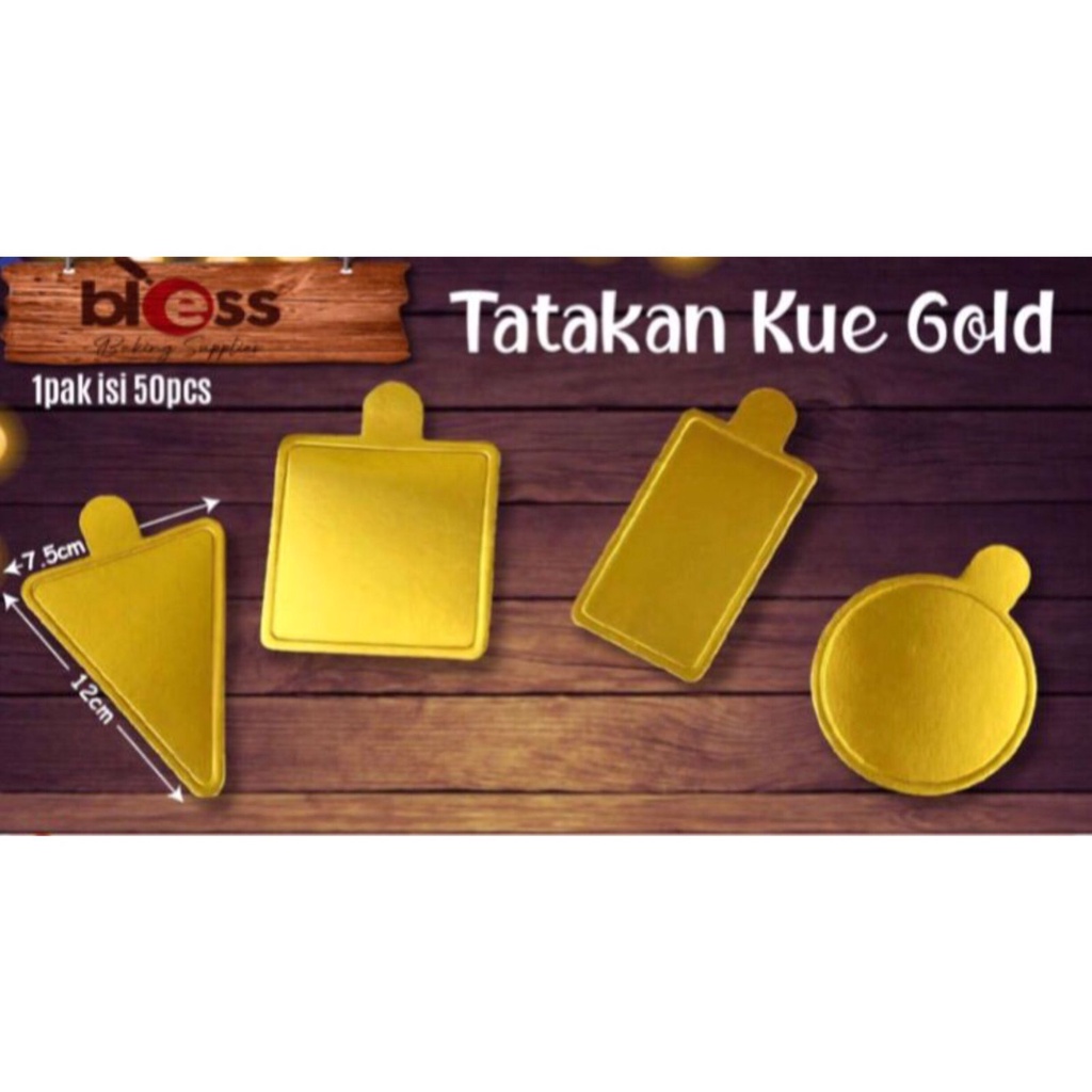 Jual PAPER SLICE CAKE GOLD / TATAKAN KUE EMAS ISI 25 PCS | Shopee Indonesia