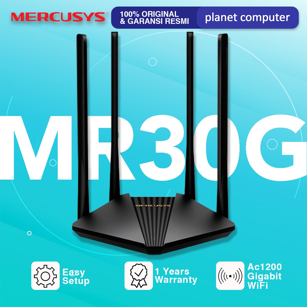 Jual Mercusys MR30G AC1200 Wireless Dual Band Gigabit Router Garansi ...
