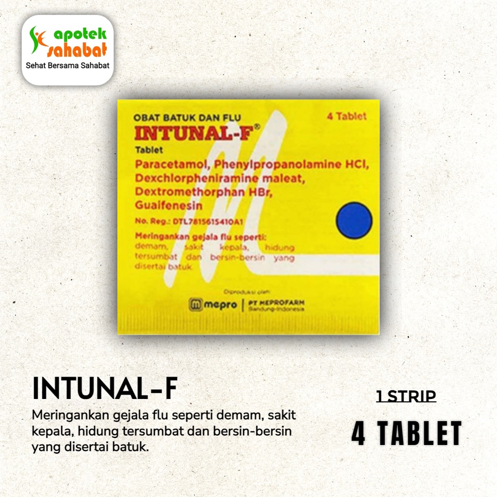 Jual Intunal F 4 Tablet - Pereda Gejala Flu, Hidung Tersumbat, dan ...