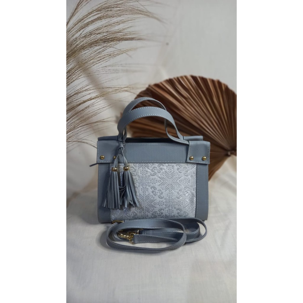 Jual Tas songket ayako khas palembang abu kombinasi | Shopee Indonesia