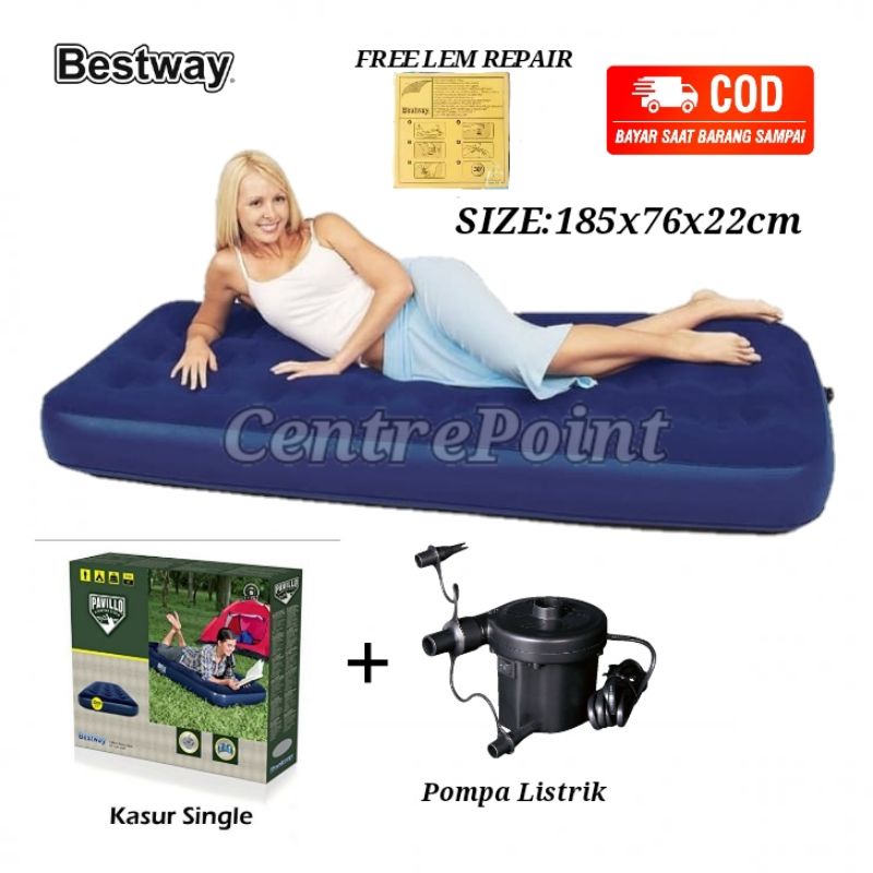 Jual BESTWAY 67000 - KASUR ANGIN SINGLE + POMPA LISTRIK 185 x 76 x 22cm ...