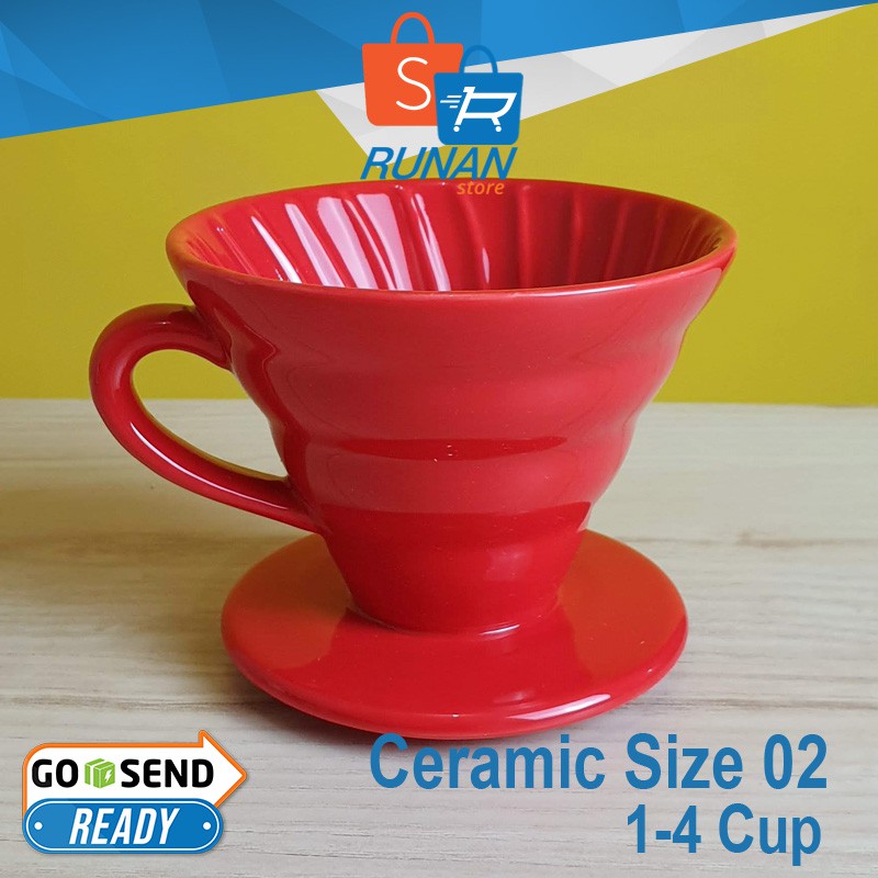 Jual Ceramic V60 Filter Size 02 Red - Filter Kopi V60 Keramik Merah 1-4 ...
