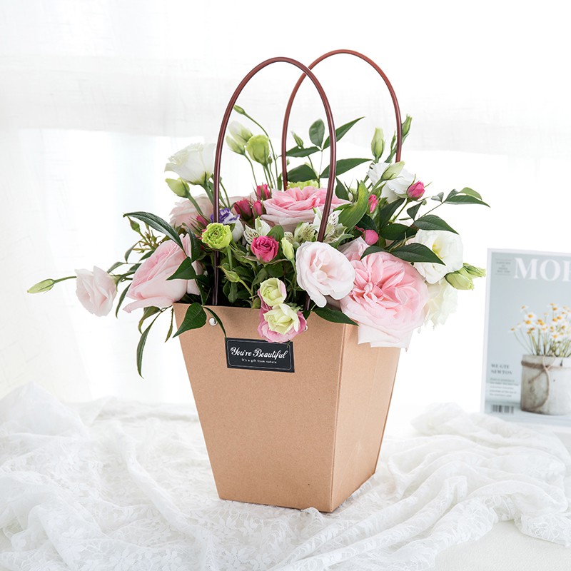 Jual Paper Bag Bunga / Kotak Bunga [Trapesium - Polos] | Shopee Indonesia