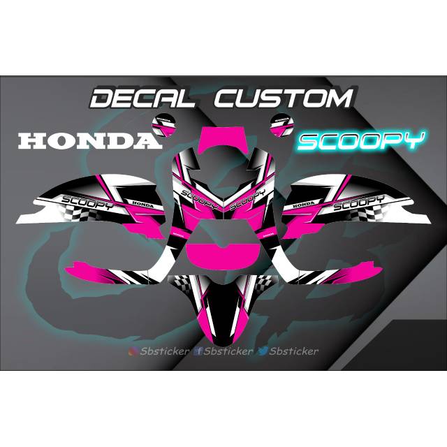 Jual Decal sccopy grafis pink custom / stiker scoopy grafis | Shopee ...