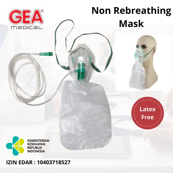 Jual Non Rebreathing Mask / Masker Oksigen Reservoir Dewasa GEA Kantung ...