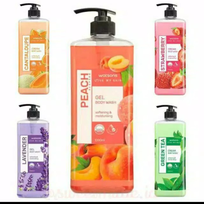 Jual Sabun mandi cair Watsons ORIGINAL TERMURAH 1000ml botol pump ...