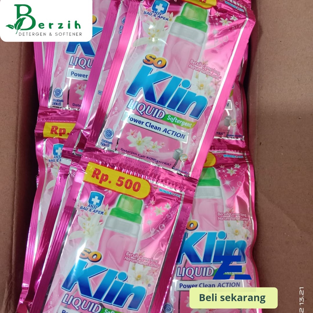 Jual Soklin Cair So Klin Liquid Detergen Renceng 22ml isi 10+2 Sachet ...