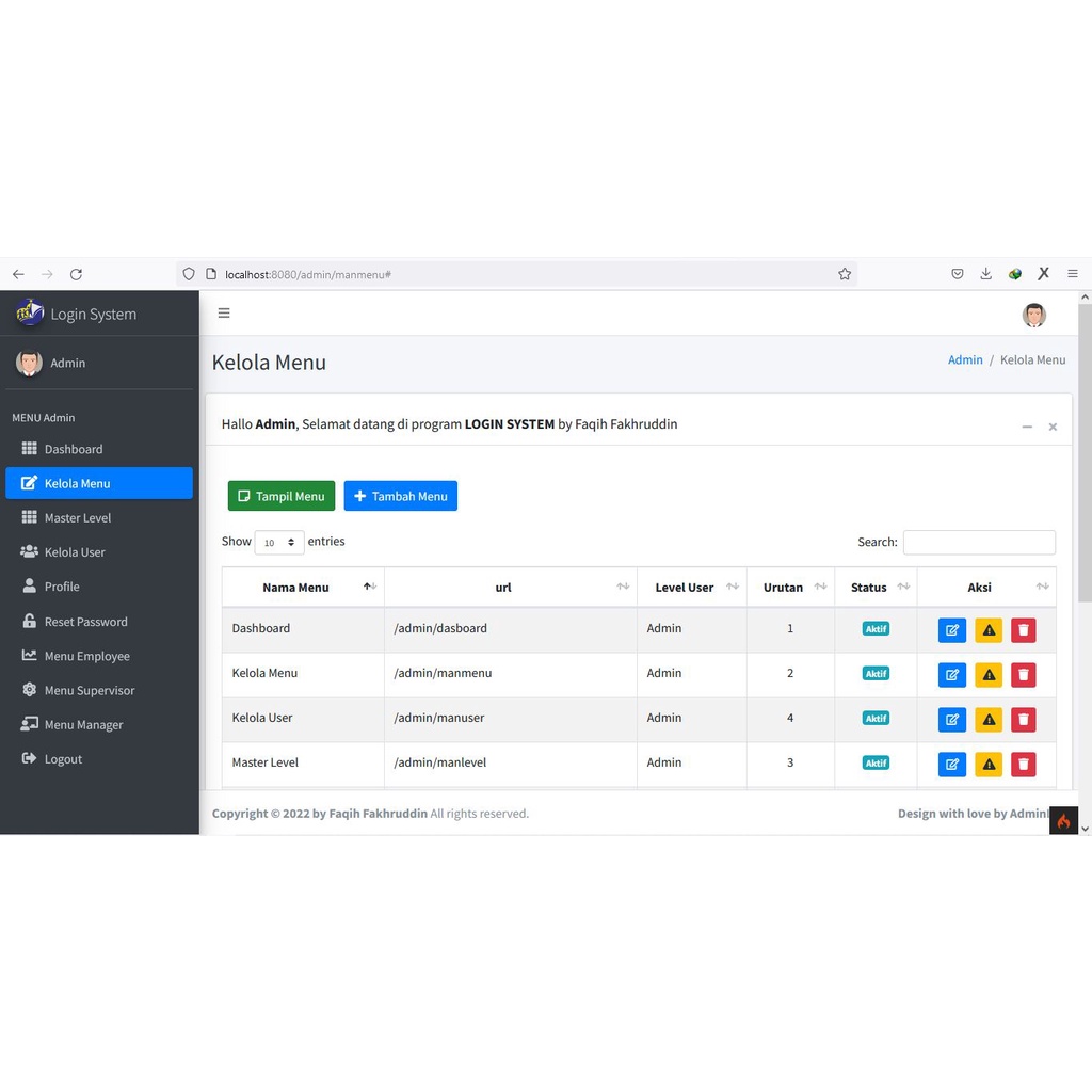Jual Source Code Sistem Login Multi User dan Multi Level dengan CodeIgniter 4 dan template Admin ...