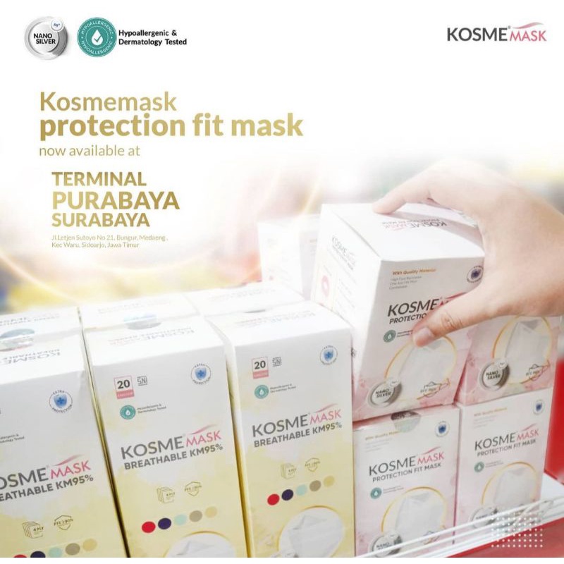 Jual Cosme Mask 1 Box isi 50 pcs /Kosme Fitmask Nano Silver Masker ...