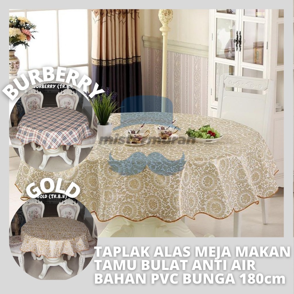 Jual (JUMBO) Taplak Meja Makan Bulat 180 cm Besar Ruang Tamu Anti Air ...