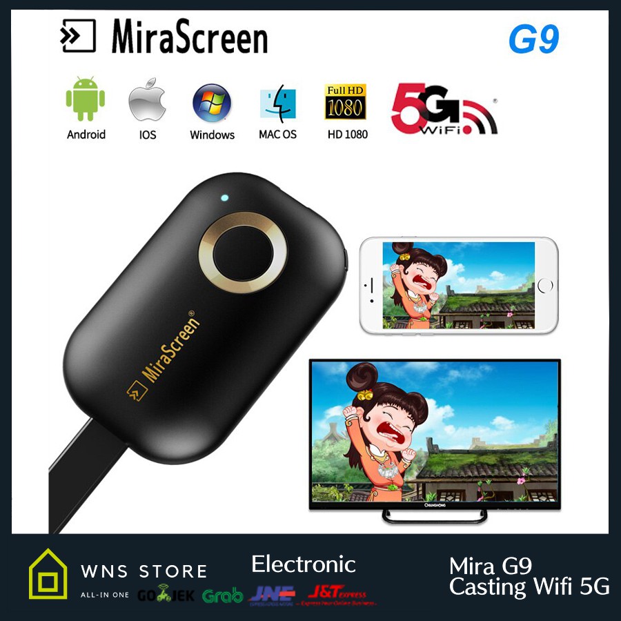 Jual Anycast Wireless Hdmi dongle 5G+2.4G MiraScreen G9 plus 4K Dual band | Shopee Indonesia