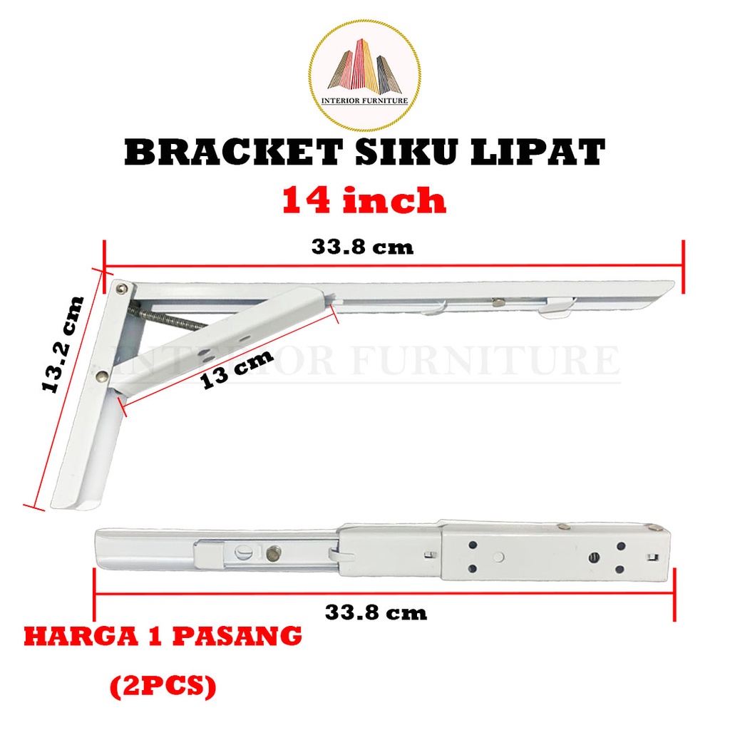 Jual Siku Meja Lipat Dinding Per Engsel Ambalan Rak Melayang 8, 10, 12 ...