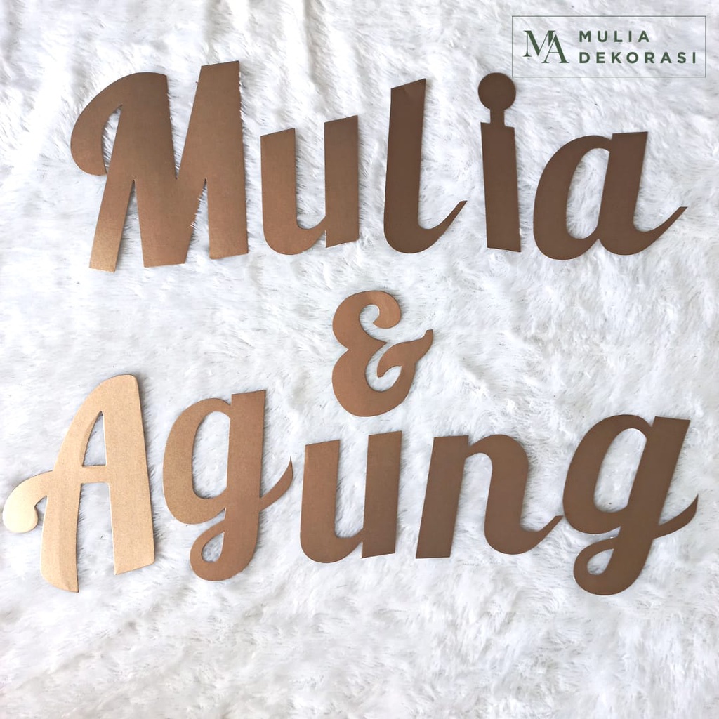 Jual Tulisan Inisial Per 5 Huruf / Per 10 Huruf Karton Jasmine Dekorasi ...