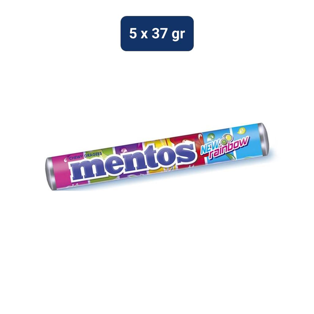 Jual Mentos Permen Roll Rainbow 5 x 37 gr | Shopee Indonesia