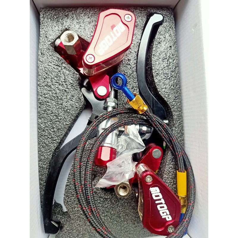 Jual master rem set 2 tabung oval plus selang hidrolik ninja R15 Fu GSX ...