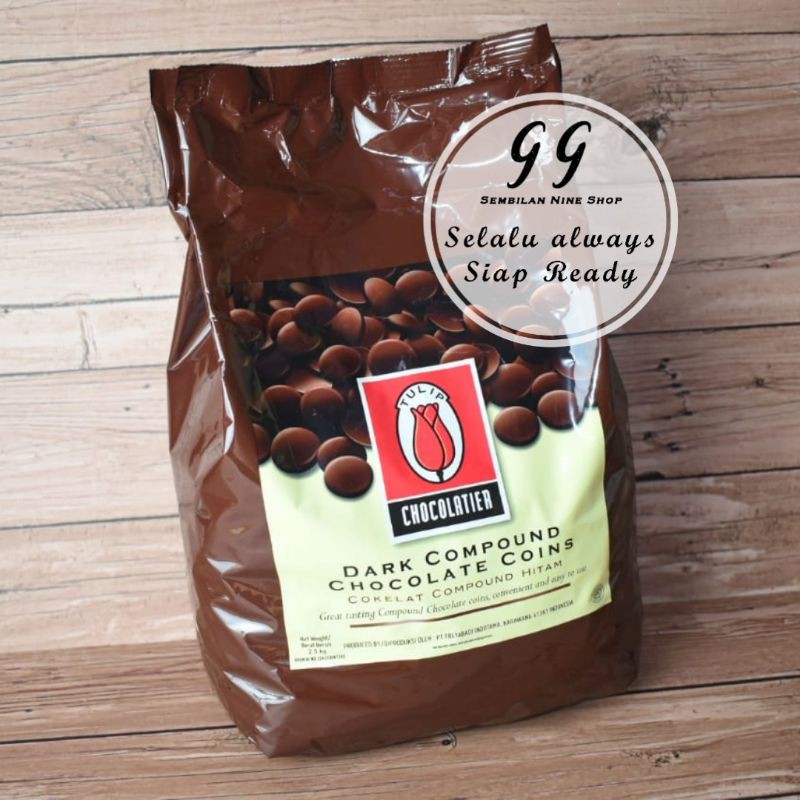 Jual Tulip Dark Compound Coin 25 Kg Dark Chocolate Cokelat Coklat Kancing Shopee Indonesia