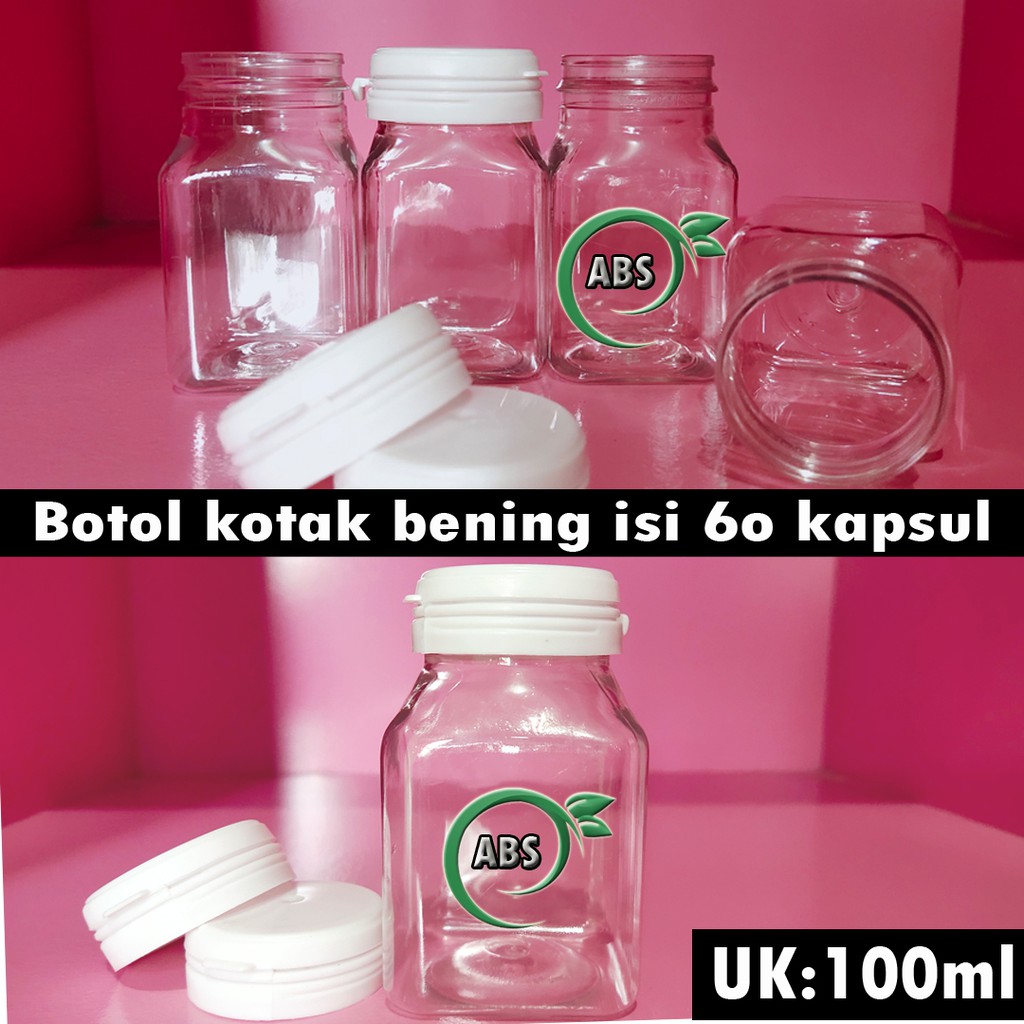 Jual Botol Kapsul Bening Fliftop 120ml isi 60 kapsul | Shopee Indonesia