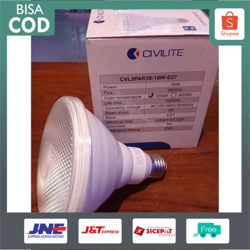 Jual Lampu sorot par38 18W 18 Watt Civilite Waterproof Indoor / outdoor | Shopee Indonesia