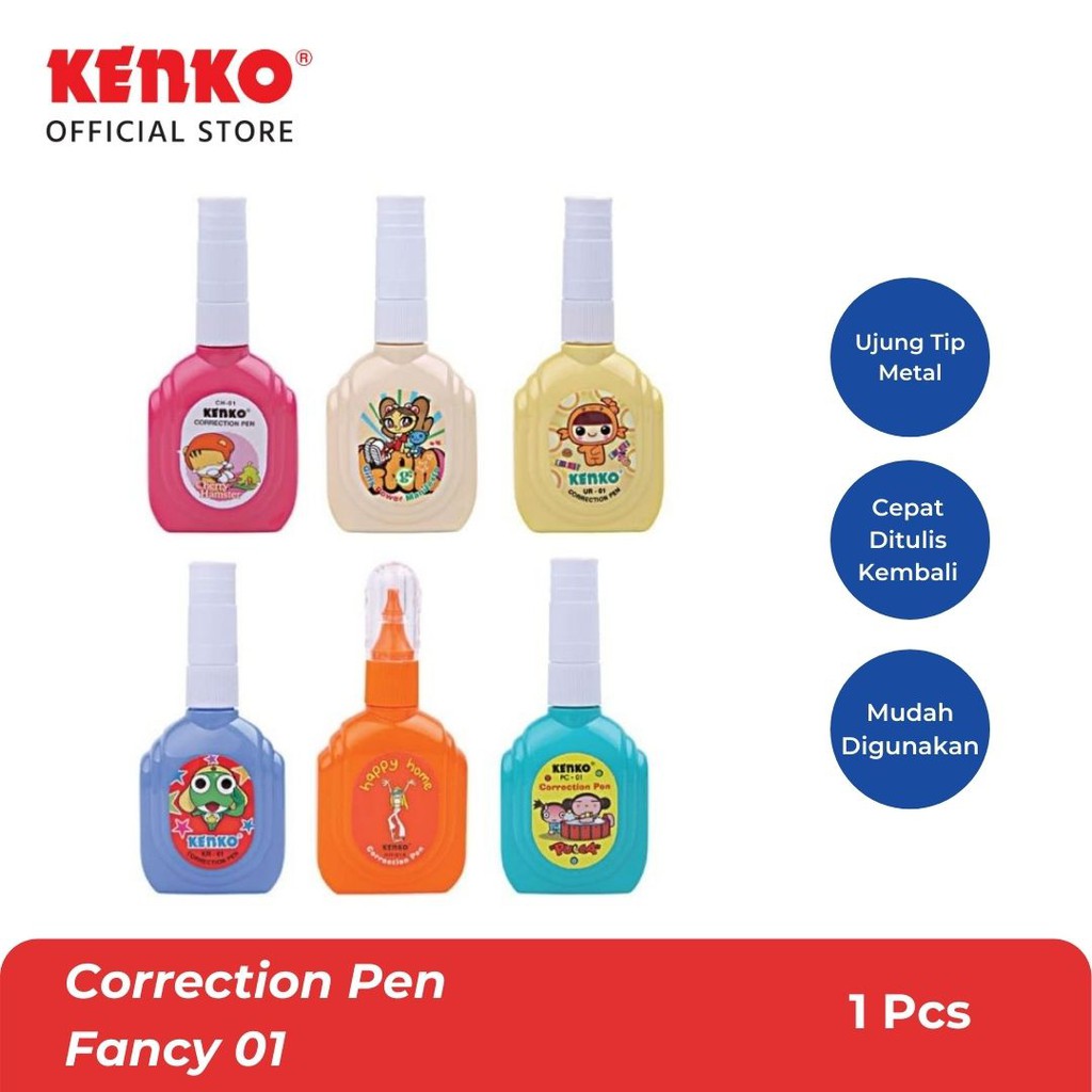 Jual KENKO CORRECTION PEN / Koreksi Pena Cair Fancy-01 Random Color ...
