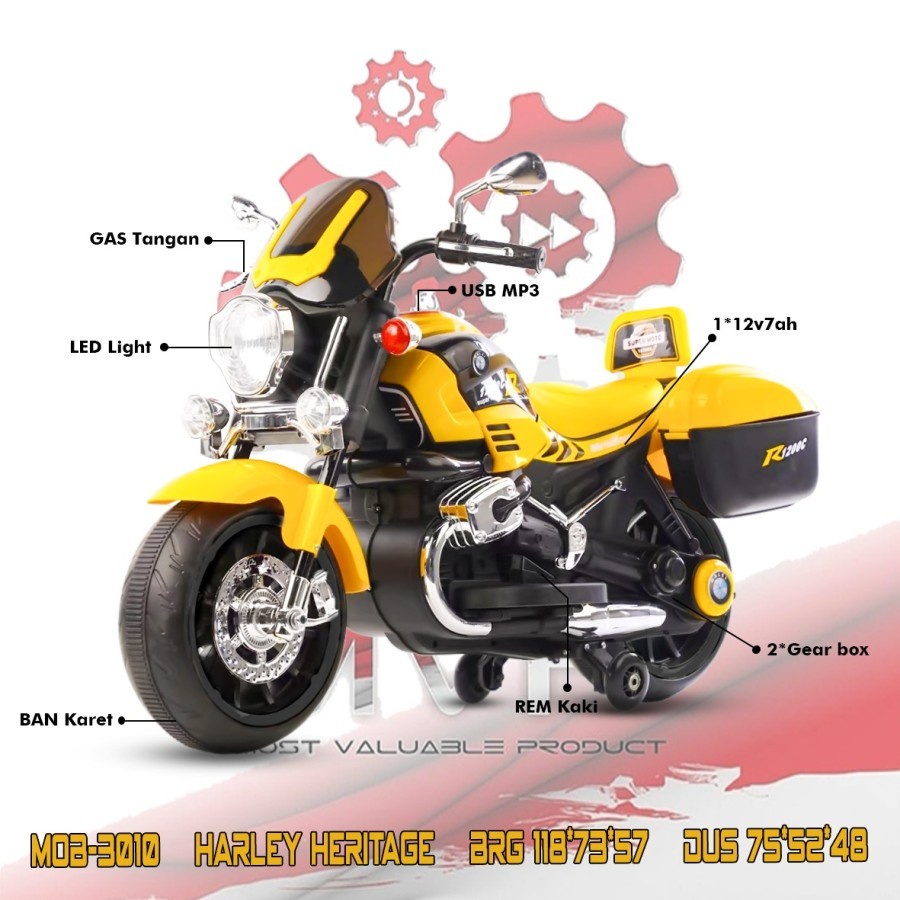Jual Motor Listrik Untuk Anak Harley Heritage Motor Motoran Baterai Aki ...