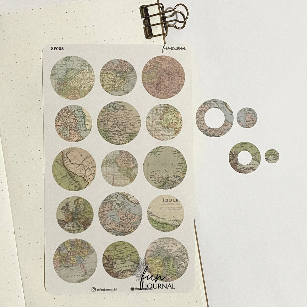 Jual MAPS IN DOT DOUBLE LAYERS STICKER STIKER SHEET JOURNAL JURNAL ...