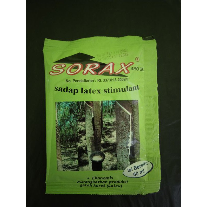 Jual Sorax Perangsang Getah Karet 50 Ml Sachet | Shopee Indonesia