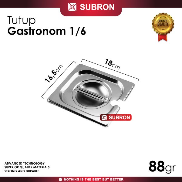 Jual SUBRON Tutup Food Pan 1/6 wadah penyimpan stainless steel gastronom | Shopee Indonesia