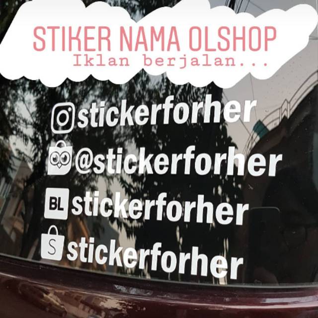 Jual Stiker Custom Decal Nama dan Logo Olshop untuk Mobil / Motor ...