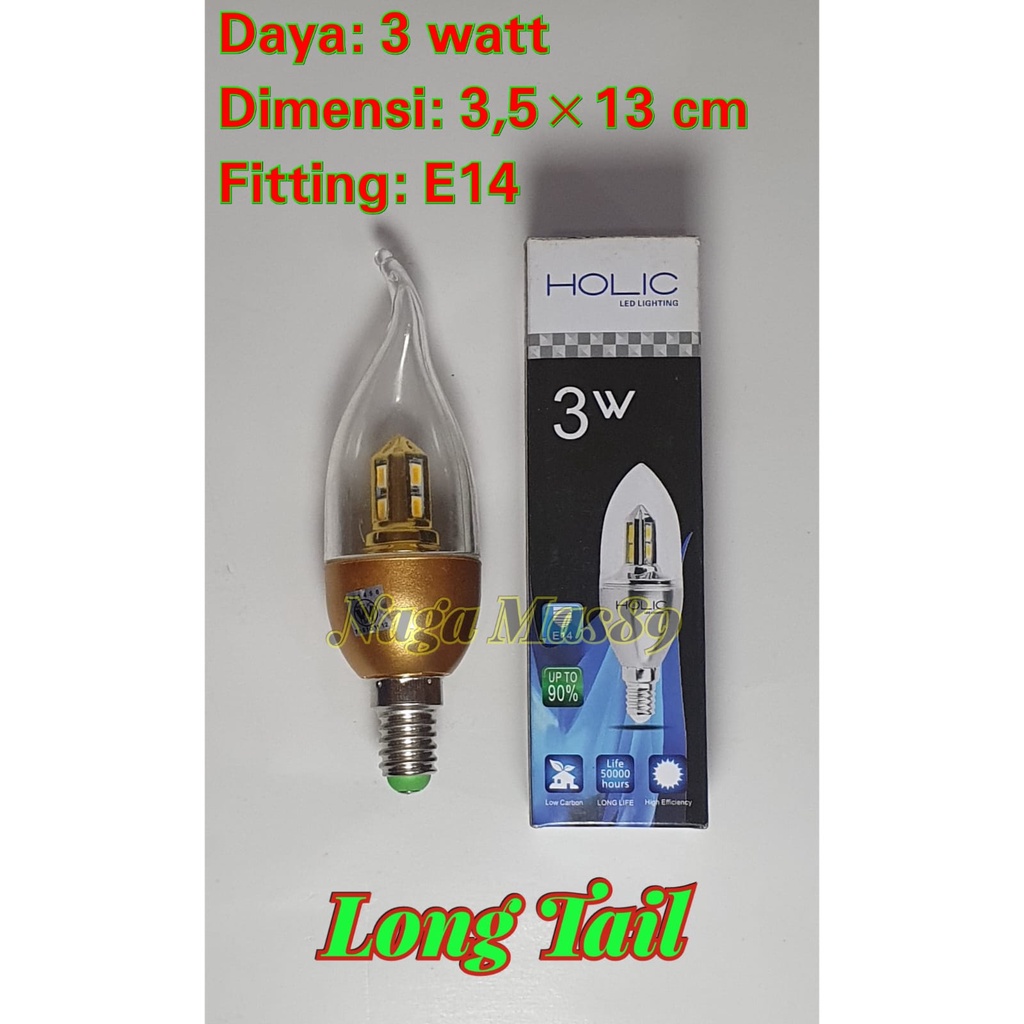 Jual Bohlam LED Candle Cabe 3watt Fitting Ulir E14 E27 - Holic QP-A3 ...