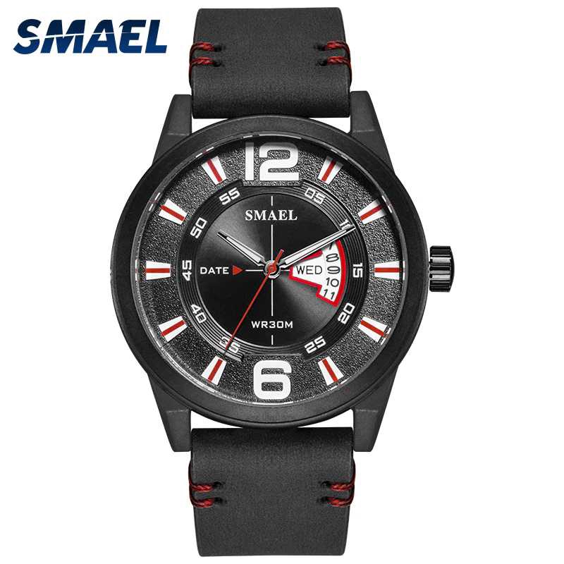 Jual Relogio masculino Men leather Band SMAEL Watch Mens luxury Auto ...