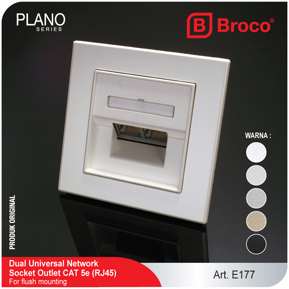 Jual Broco Electrical Plano E177 Dual Network Socket Outlets Cat.5 ...