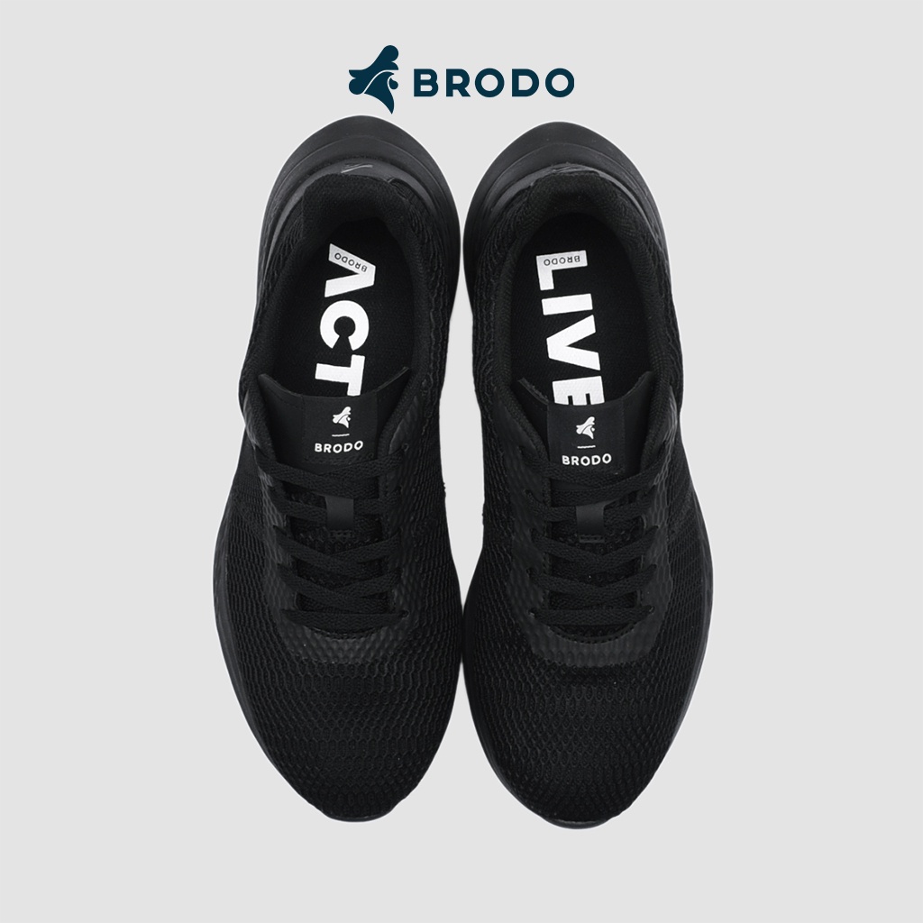 Jual BRODO - Sneakers Active Sprint Full Black | Shopee Indonesia