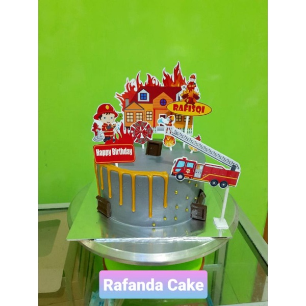 Jual topper kue ulang tahun pemadam kebakaran toper fire fighter ...