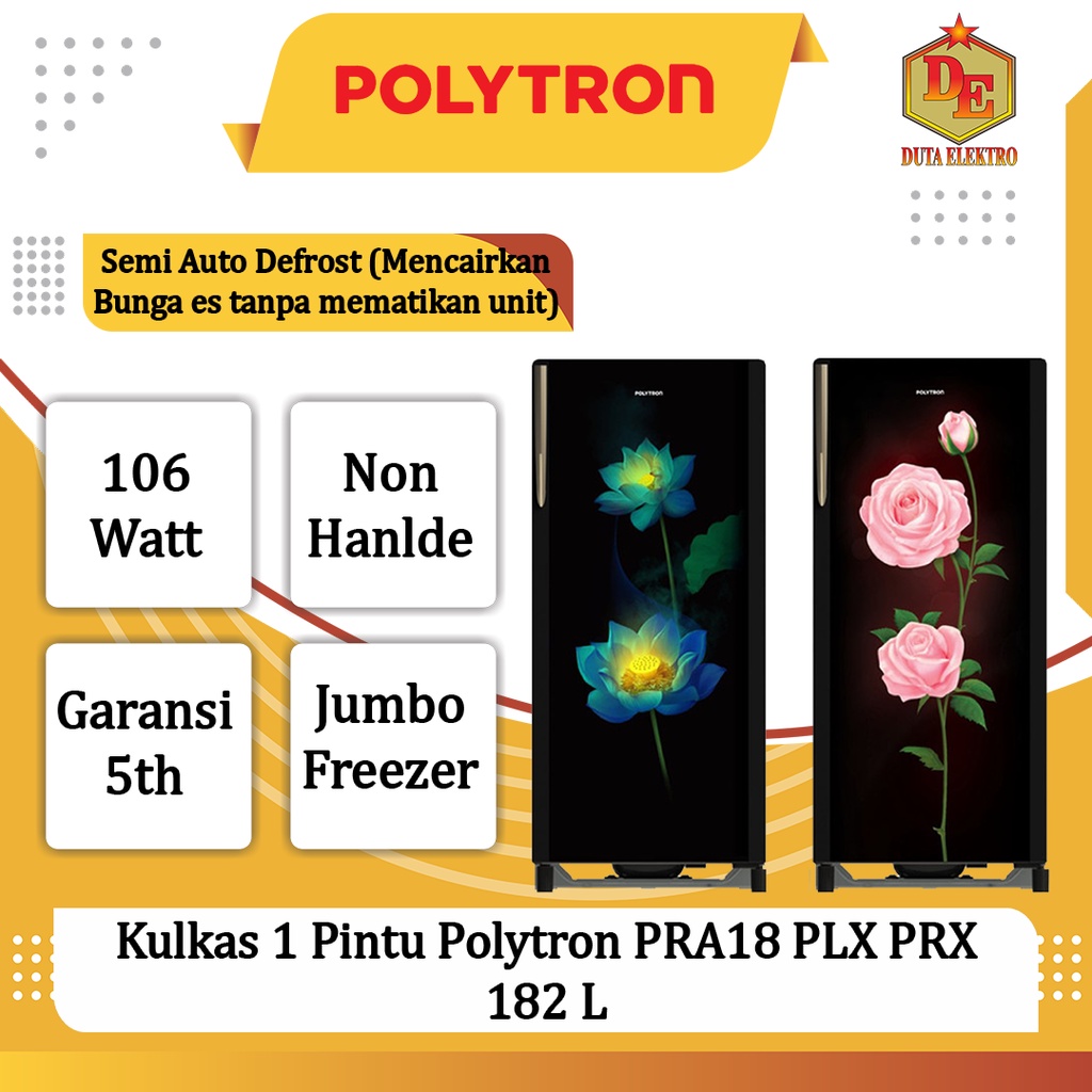 Jual Kulkas 1 Pintu Polytron PRA 18 PLX PRX 182 L | Shopee Indonesia