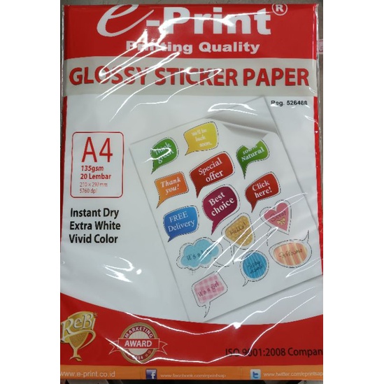 Jual kertas sticker glossy / kertas photo sticker | Shopee Indonesia