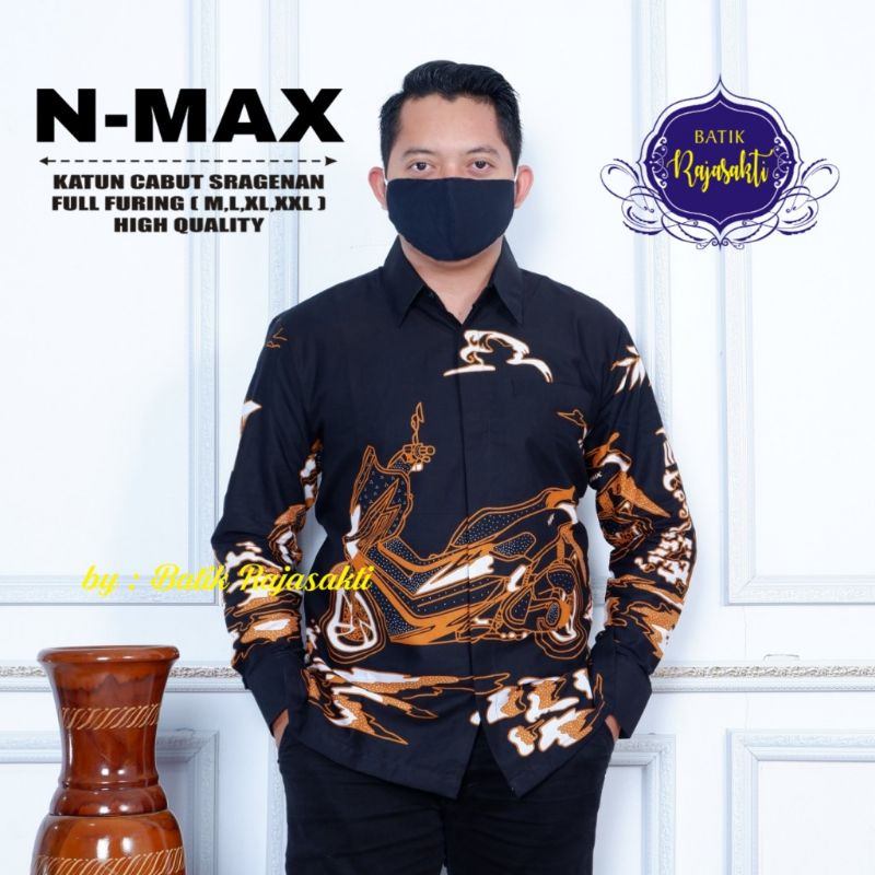 Jual Batik pria Nmax lapis furing lengan panjang | Shopee Indonesia